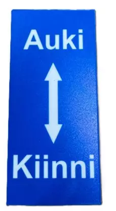 Auki - Kiinni sini-valkoinen muovi 40 x 85 mm VSS - Malkit verkkokauppa